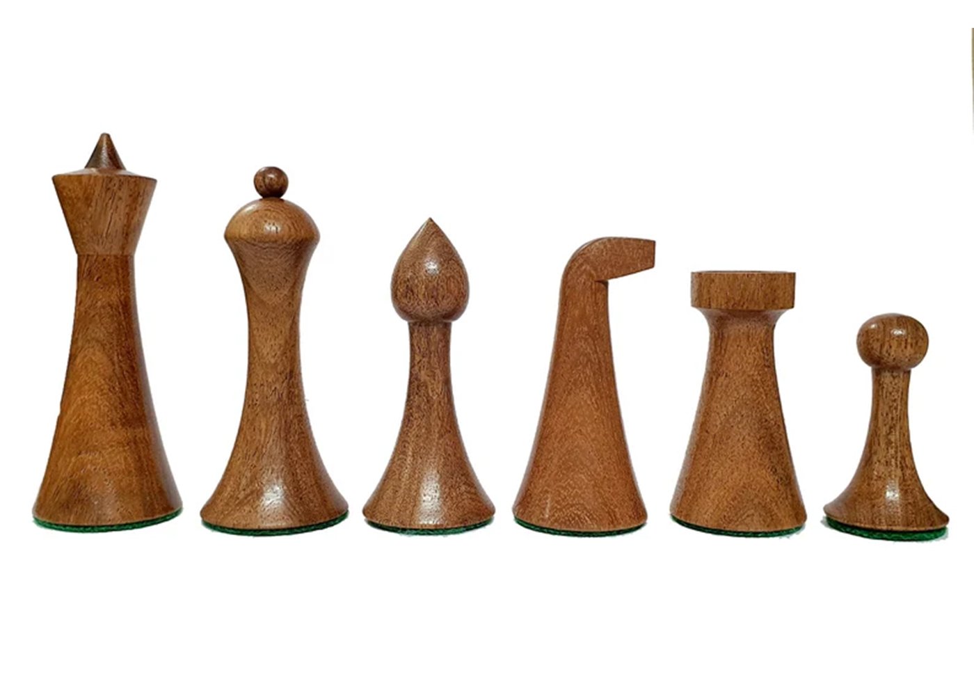 3.77” HERMAN Ohme Minimalist Chess Pieces Only set- Weighted Golden ...